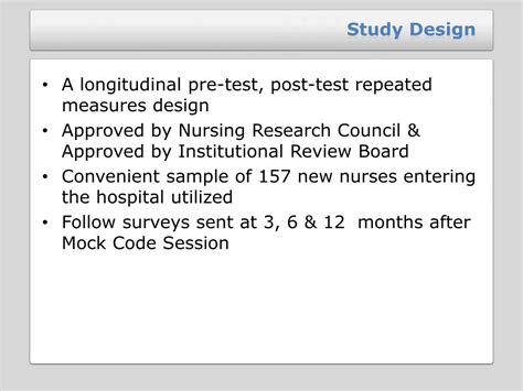 PPT The Effects Of Simulated Mock Codes On Nurse Confidence By Roxanne Sabatini MSN RN BC