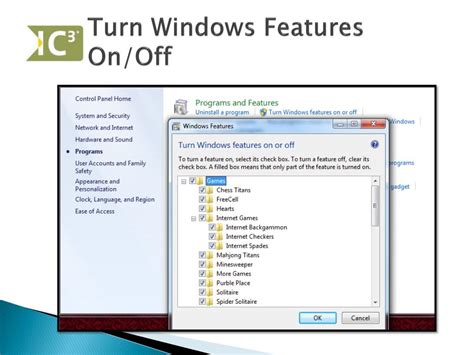 Turn Windows Features On Or Off In Windows 8