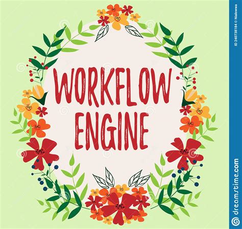 Text Caption Presenting Workflow Engine Internet Concept Workflow
