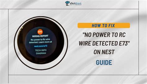 Fixed No Power To Rc Wire Detected E Nest