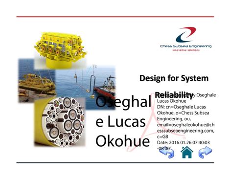 System Design For Reliability Chess Subsea Engineering