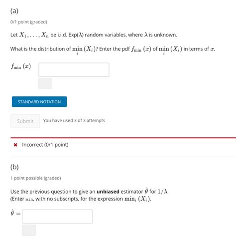 solved 0 1 point graded let xn be iid exp a