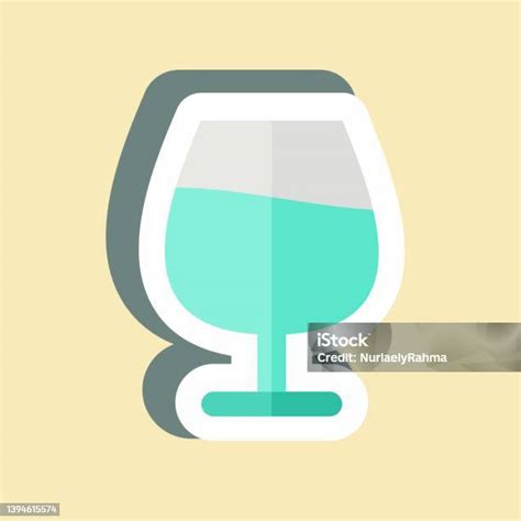 스티커 코냑 유리 음료 기호에 적합합니다 편집 가능한 간단한 디자인 디자인 템플릿 벡터 간단한 기호 그림 검은색에 대한 스톡