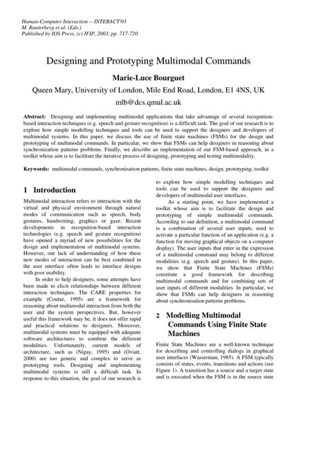 Pdf Designing And Prototyping Multimodal Commands