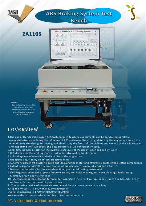 PT VALTEKINDO GLOBAL INTERTEK ABS Braking System Test Bench