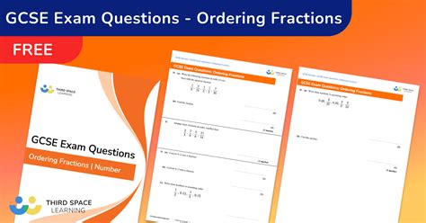 Ordering Fractions Exam Questions GCSE Maths FREE