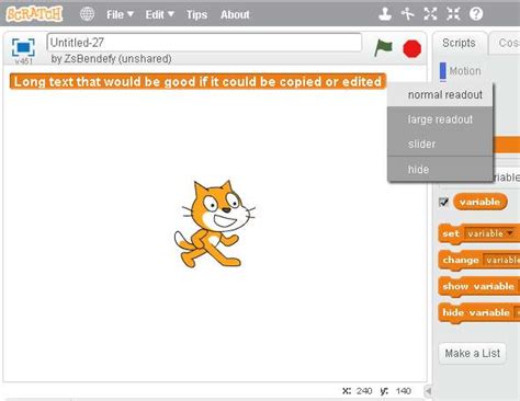 Copypaste Functionality For Variable Values Discuss Scratch