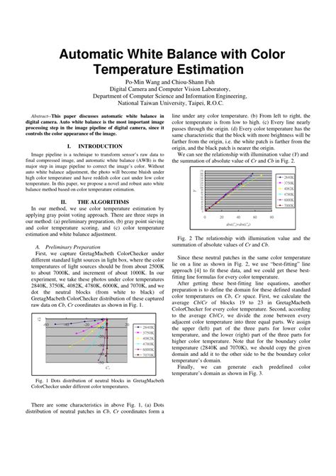 Pdf Automatic White Balance With Color Temperature Estimation