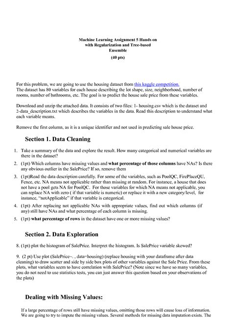 Solution Assignment 5 Hands On With Regularization And Tree Based