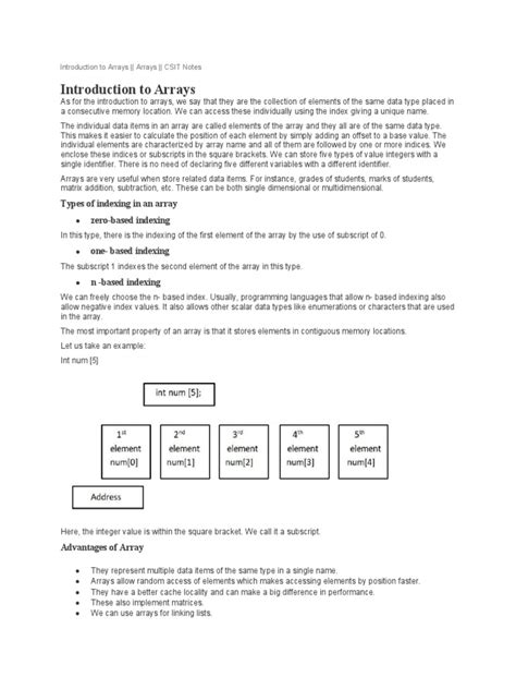 Introduction To Arrays To File Handling C Pdf