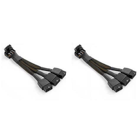 2x 16pin Gpu Cable To 3x 8 Pin Pcie Extension 16awg Pcie 5 0 90 Degree Right Angle 16 Pin 12