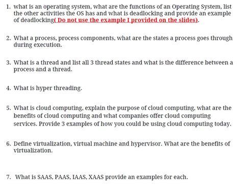 Solved What Is An Operating System What Are The Chegg Com