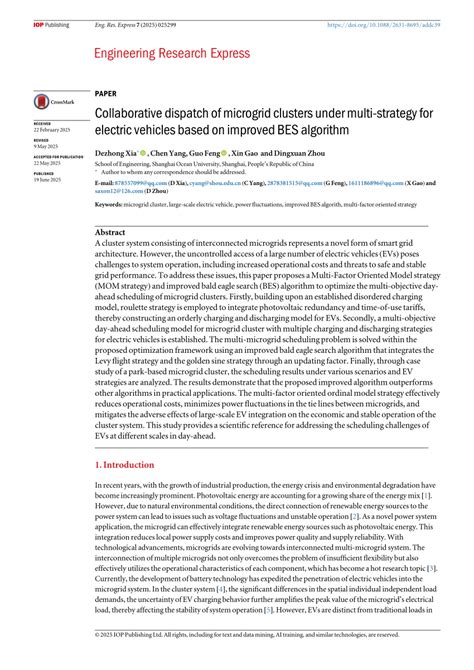 Collaborative Dispatch Of Microgrid Clusters Under Multi Strategy For Electric Vehicles Based On