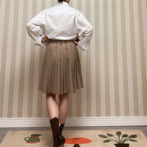 무릎기장 버뮤다 테니스 아코기언 주름치마 플리츠 밴딩 미디 스커트 옆지퍼 뒷밴딩 하이웨스트 A라인
