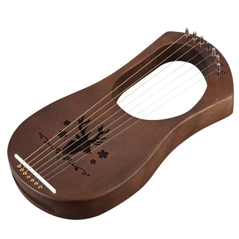 7 String Lyre Harp Strings Solid Mahogany Wood String Instrument With Carry Bag Tuning Tool