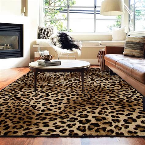 Aukib Leopard Rug 6x9 Washable Area Rug Soft Large Bedroom