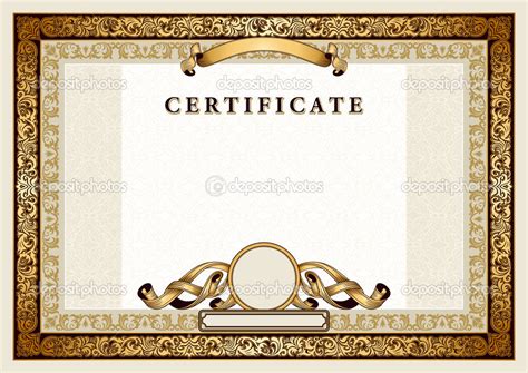9 Gold Certificate Borders Vector Images Gold Award Template