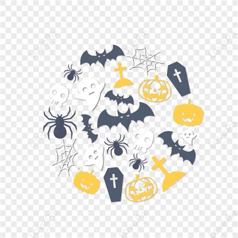 할로윈 일러스트 종이 컷 스타일 만화 요소무섭다카드 Png 일러스트 무료 다운로드 Lovepik