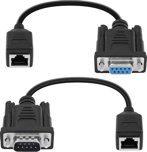 Yacsejao Rs232 Db9 To Rj45 Serial Adapter Db9 9 Pin Serial Port Female And Male To