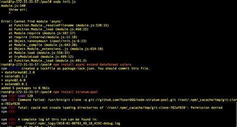 Npm Install Stratum Pool Error Code 128 Ubuntu 160403 · Issue 537 · Zone117xnode Open
