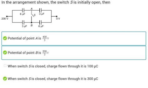 in the arrangement shown the switch s is initially open then filo