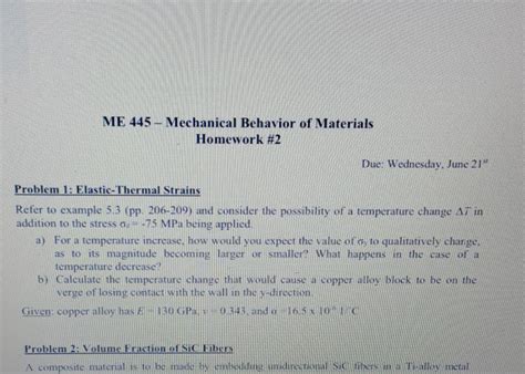 Solved Problem 1 Elastic Thermal Strains Refer To Example