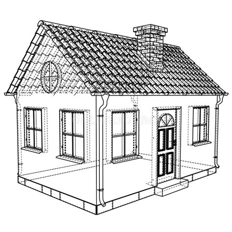 Private House Sketch Vector Rendering Of 3d Stock Vector Illustration Of Engineering