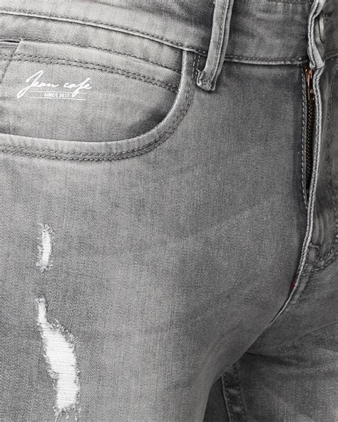 Buy Mens Grey Slim Fit Jeans For Men Grey Online At Bewakoof