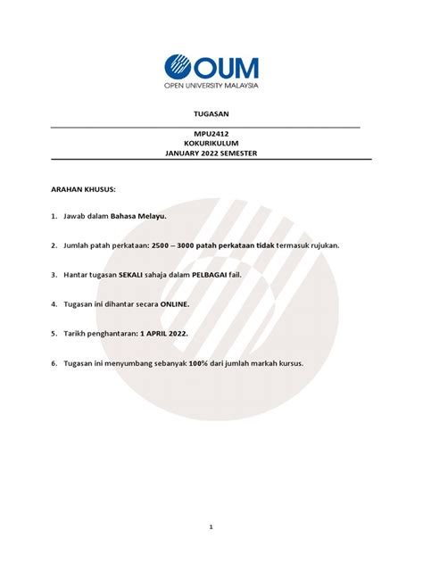 Assingment Mpu2412 Kokurikulum Pdf