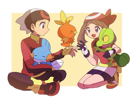 May Brendan Torchic Mudkip And Treecko Pokemon And 2 More Drawn