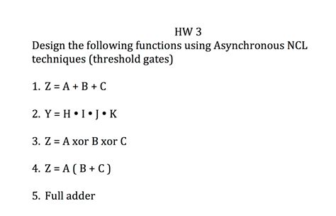 Solved Design The Following Functions Using Asynchronous Ncl