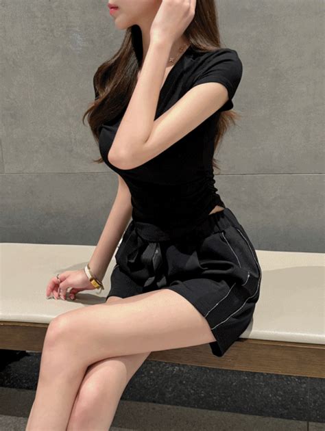 실크 배색 비즈 팬츠 3color 에이블리