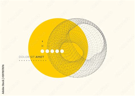 Wireframe Object With Lines And Dots Abstract 3d Connection Structure Geometric Shape For