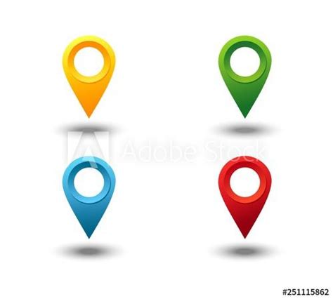 marker 3d map pointer pin vector set isolated on white background web