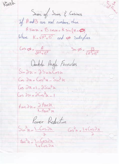 Trig Formulas Math201 Pdf Trig Formulas Math201 Pdf