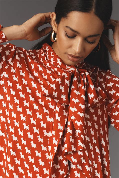 Maeve의 Caroline 타이넥 미니 드레스 앤트로폴로지 한국 공식 스토어 유니크한 여성 패션 및 라이프스타일 편집샵 200개이상의 프리미엄 브랜드 여성 의류