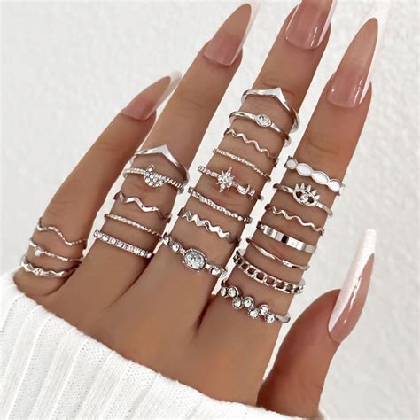 23pcsset Luxury Simulated Faux Pearls Eye Wave Star Moon Chain Shaped 23pcsset Luxury Simulated Faux Pearls Eye Wave Star Moon Chain Shaped