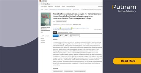 Putnam On Linkedin The Role Of Quantitative Bias Analysis For Nonrandomized Comparisons In