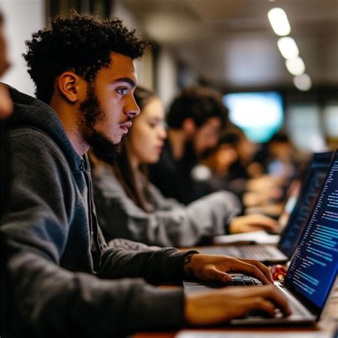 Um Ambiente De Bootcamp De Programação Onde Os Alunos Estão Aprendendo Várias Linguagens Como