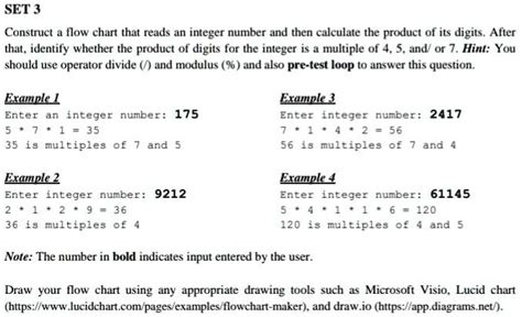 Solved Please Draw The Flow Chart For C Set 3 Construct A Flow Chart That Reads An Integer