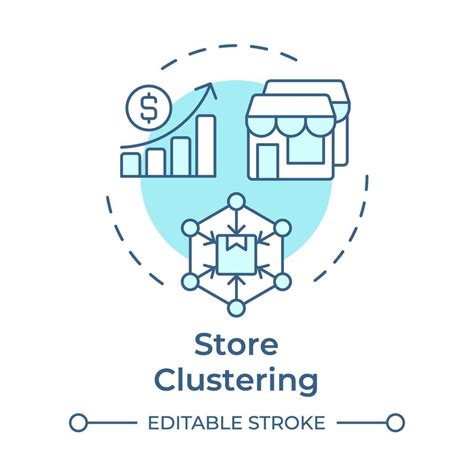 Store Clustering Soft Blue Concept Icon Divide Stores Into Segments