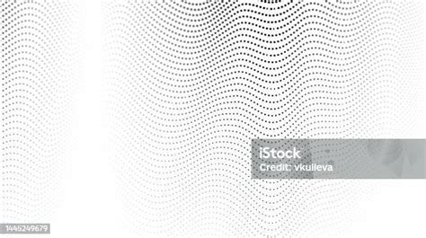 하프톤 웨이브 라인 배경 추상적인 점선 줄무늬 텍스처 뒤틀린 곡선 벽지 벡터 미니멀리즘 디자인 템플릿 줄무늬에 대한 스톡 벡터