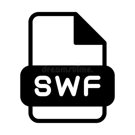 Swf File Format Video Icons Web Files Label Icon Stock Vector