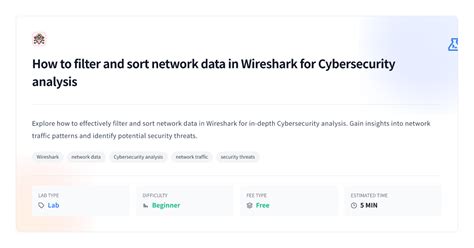 How To Filter And Sort Network Data In Wireshark For Cybersecurity Analysis Labex