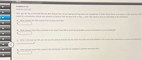 Solved Rollovers Lo 98 Telly Age 38 Has A 140000 Tra