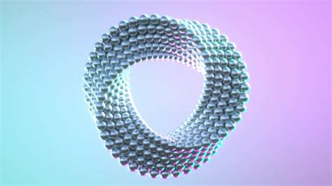 3d Animation Render Of A Abstract Ring Rotating With Neon Lights
