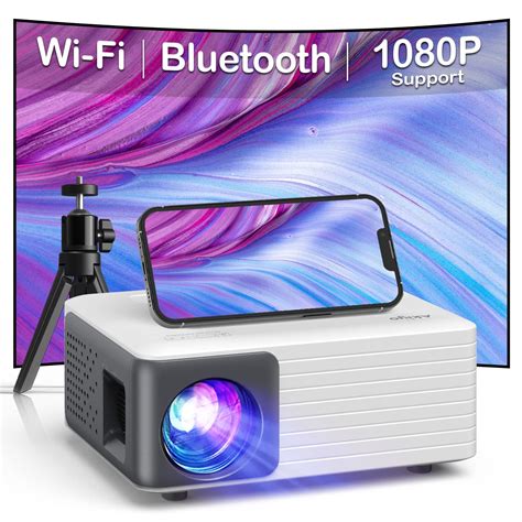 Mini Projector With Wifi And Bluetooth 1080p Supported Iphone Projector With Projector Stand