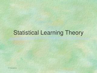 PPT Statistical Learning Theory And Applications PowerPoint Presentation ID