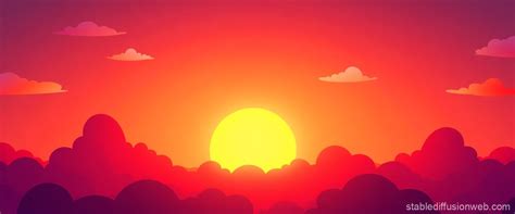 Animated Sunset With Lively Clouds Stable Diffusion Online
