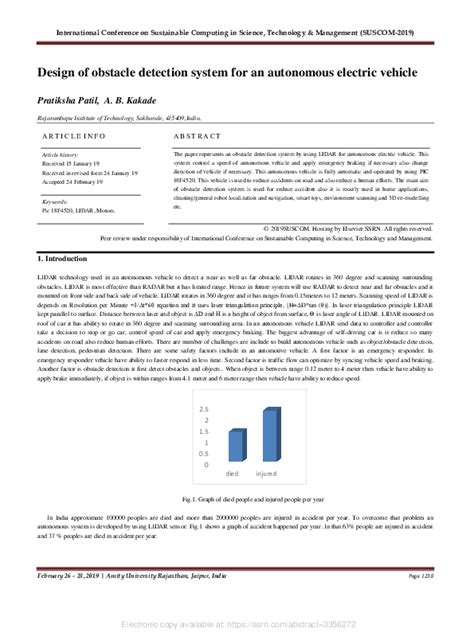 Pdf Design Of Obstacle Detection System For An Autonomous Electric Vehicle